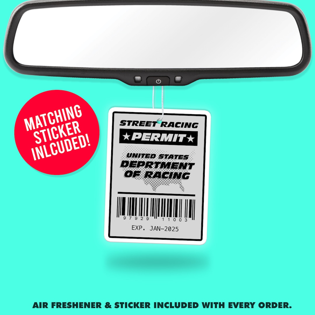 Street Racing Permit Air Freshener + Vinyl Sticker - Etsy