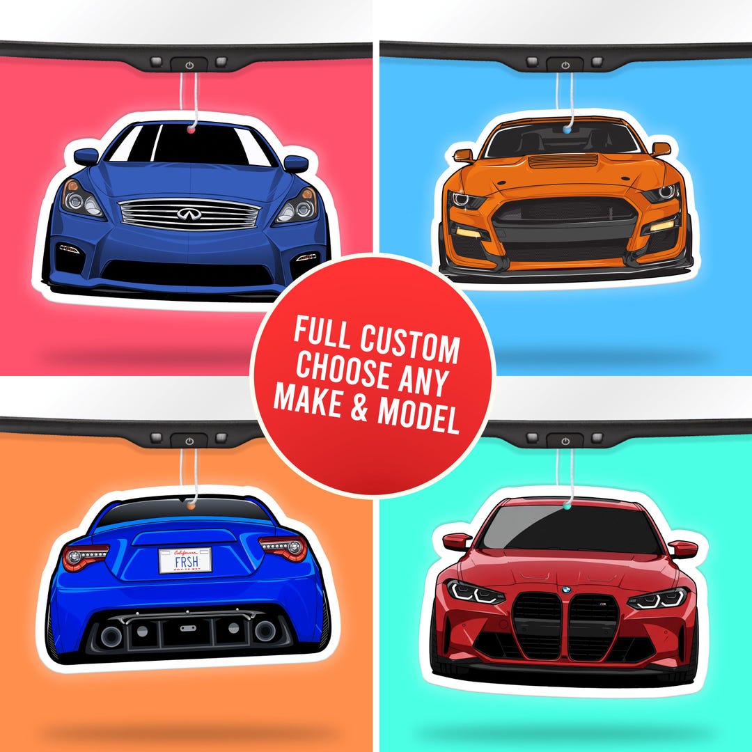 Custom Vector Car Air Freshener + Matching Vinyl Sticker - Etsy
