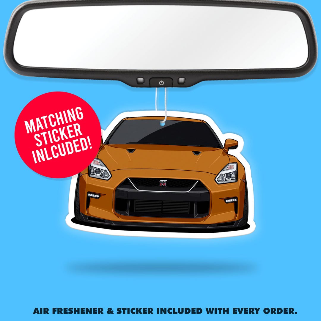 Nissan GTR Air Freshener + Vinyl Sticker Fragrance Scent Car Accessory ...