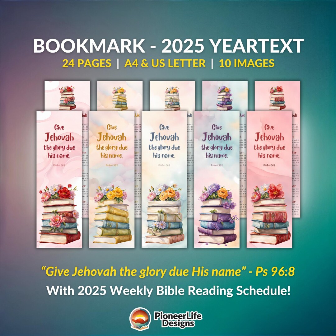 JW Yeartext Bookmark 2025, Give Jehovah Glory, Psalms 96:8, Scripture ...