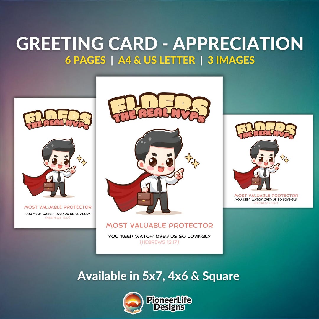 JW Elder Appreciation Card, Thank You for Your Hard Work & Care ...