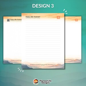JW Letter Writing Paper Enjoy Life Forever Stationary Special Preaching ...