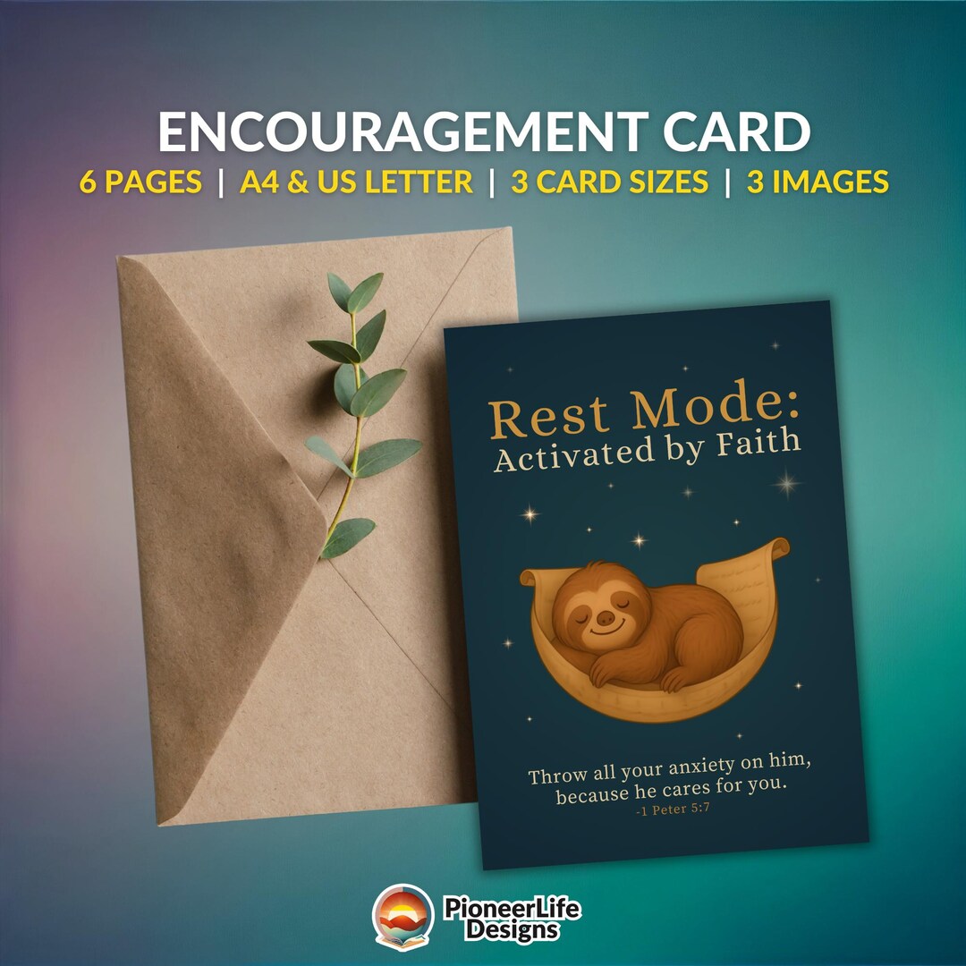 JW Card for Encouragement, Get Well Soon, Comfort for Sick, 1 Pet 5:7 ...