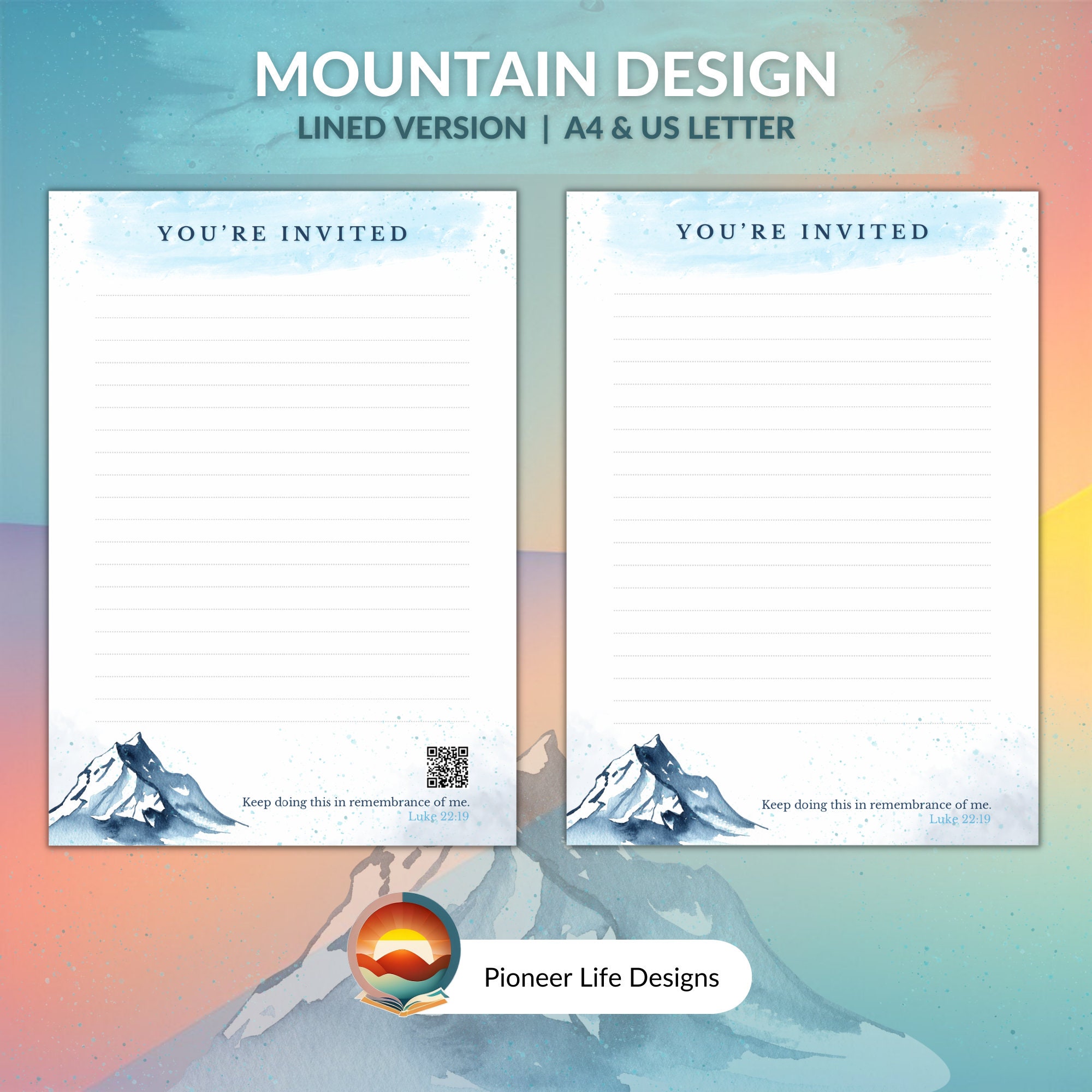 JW Memorial Stationary Mountain Design Bundle Letterhead Memorial ...