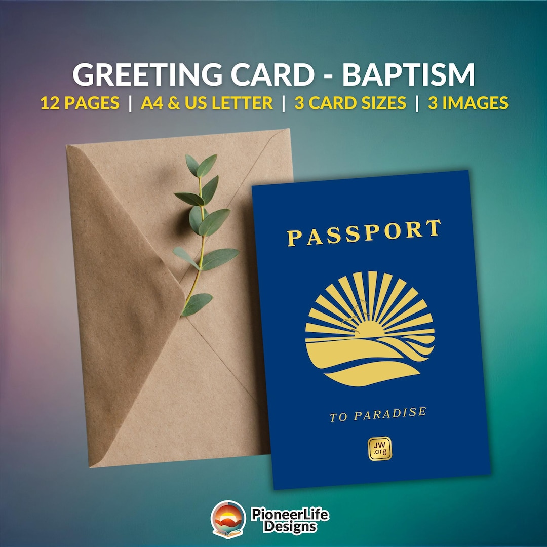 JW Baptism Gift, Passport Greeting Card Theme, Welcome to Jehovah's ...