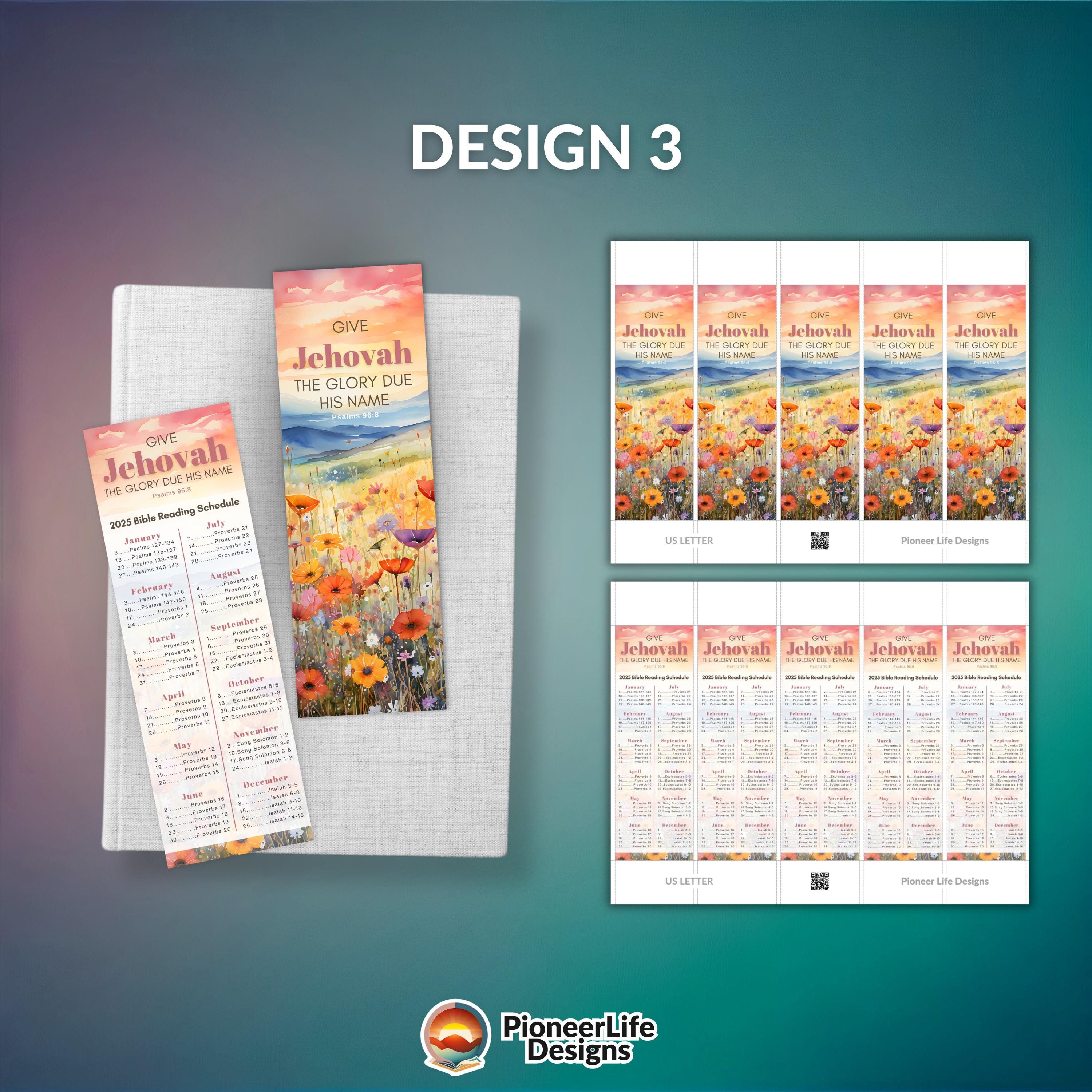 2025 JW Yeartext Printable Bookmark, Give Jehovah Glory Psalms 96:8 ...