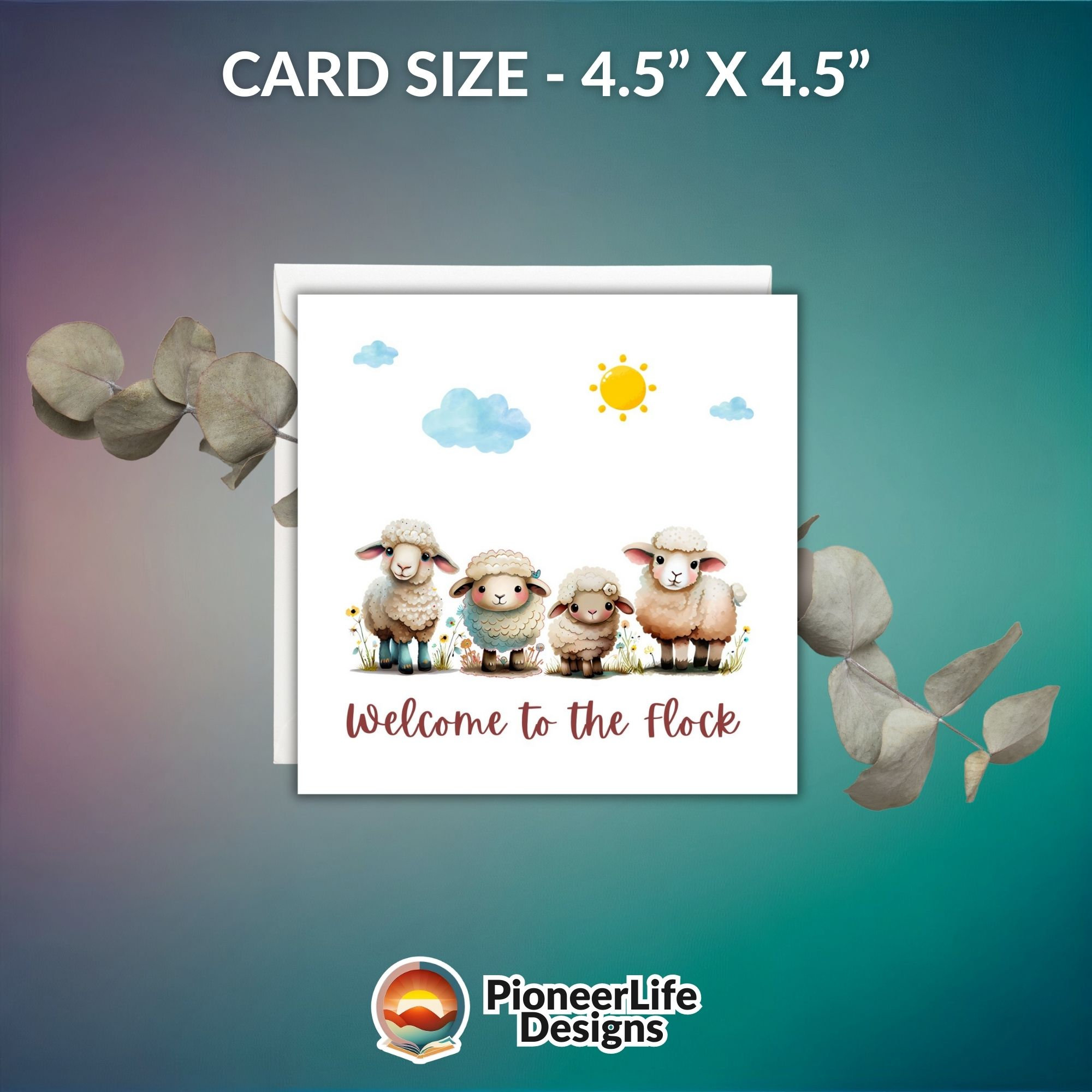 JW Baptism Card Best Life Ever Welcome Flock Cute Sheep Congratulation ...