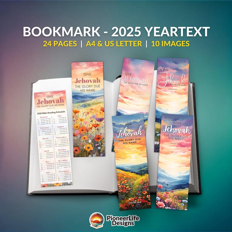 2025 JW Yeartext Printable Bookmark, Give Jehovah Glory Psalms 96:8 ...