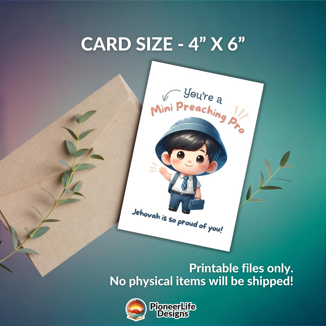 JW Unbaptized Publisher Gift Card, Mini Preacher Encouragement for ...