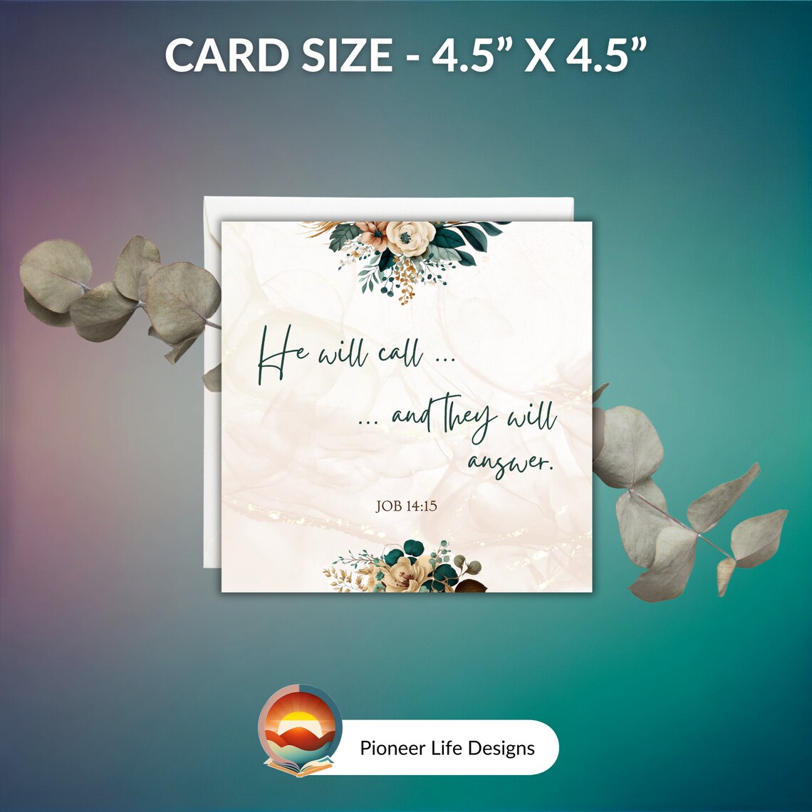 JW Sympathy Card Encouragement Resurrection Hope He Will Call Job 14:15 ...