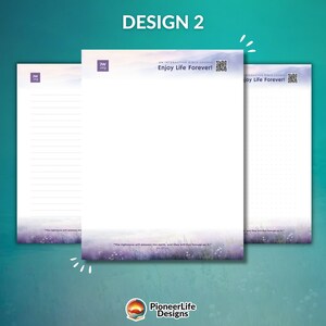 JW Letter Writing Paper Enjoy Life Forever Stationary Special Preaching ...