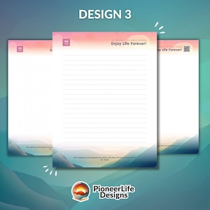 JW Letter Writing Paper Enjoy Life Forever Stationary Special Preaching ...
