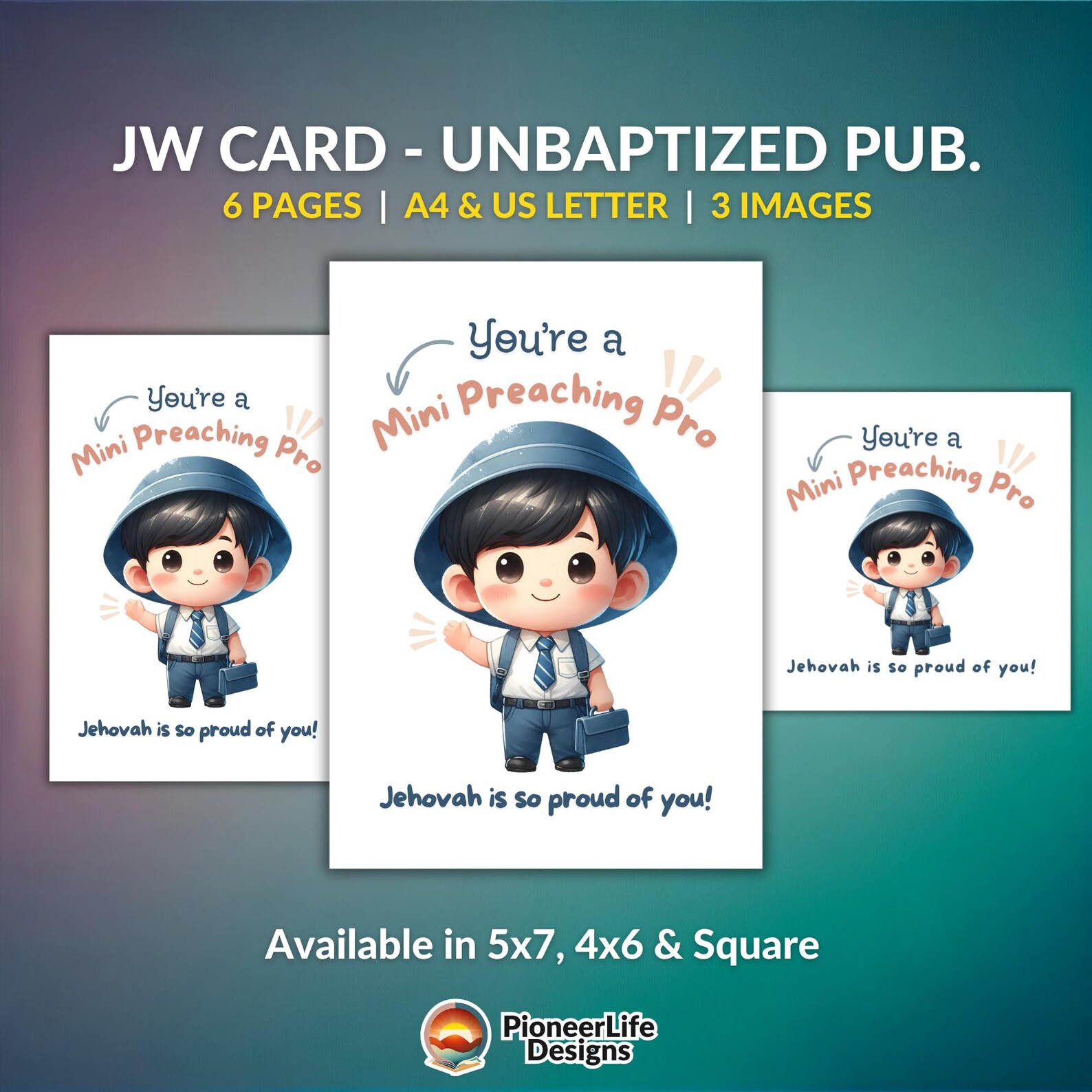 JW Unbaptized Publisher Gift Card, Mini Preacher Encouragement for ...