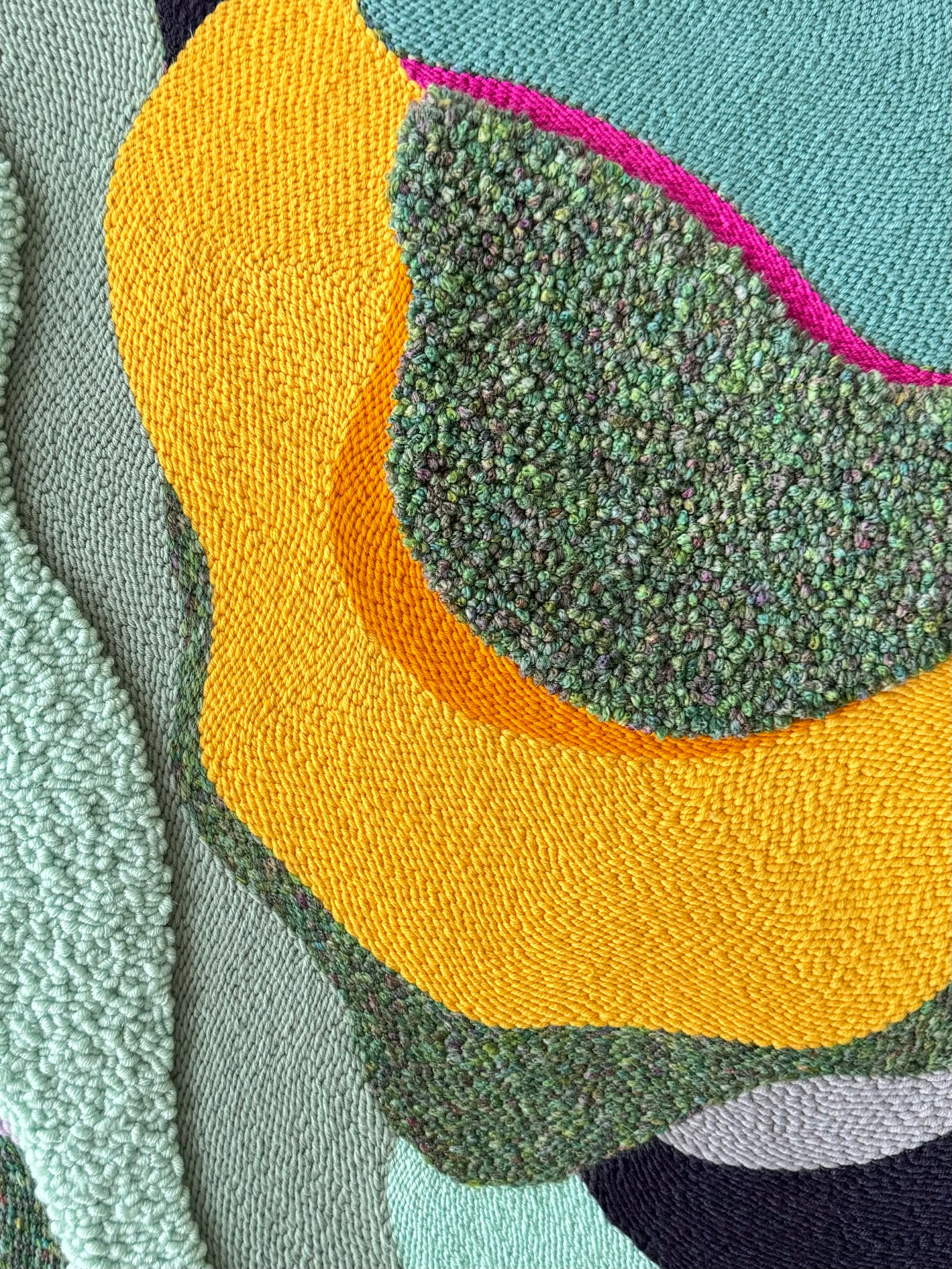 Modern Punch Needle Wall Art, Abstract, Fiber Art - Etsy