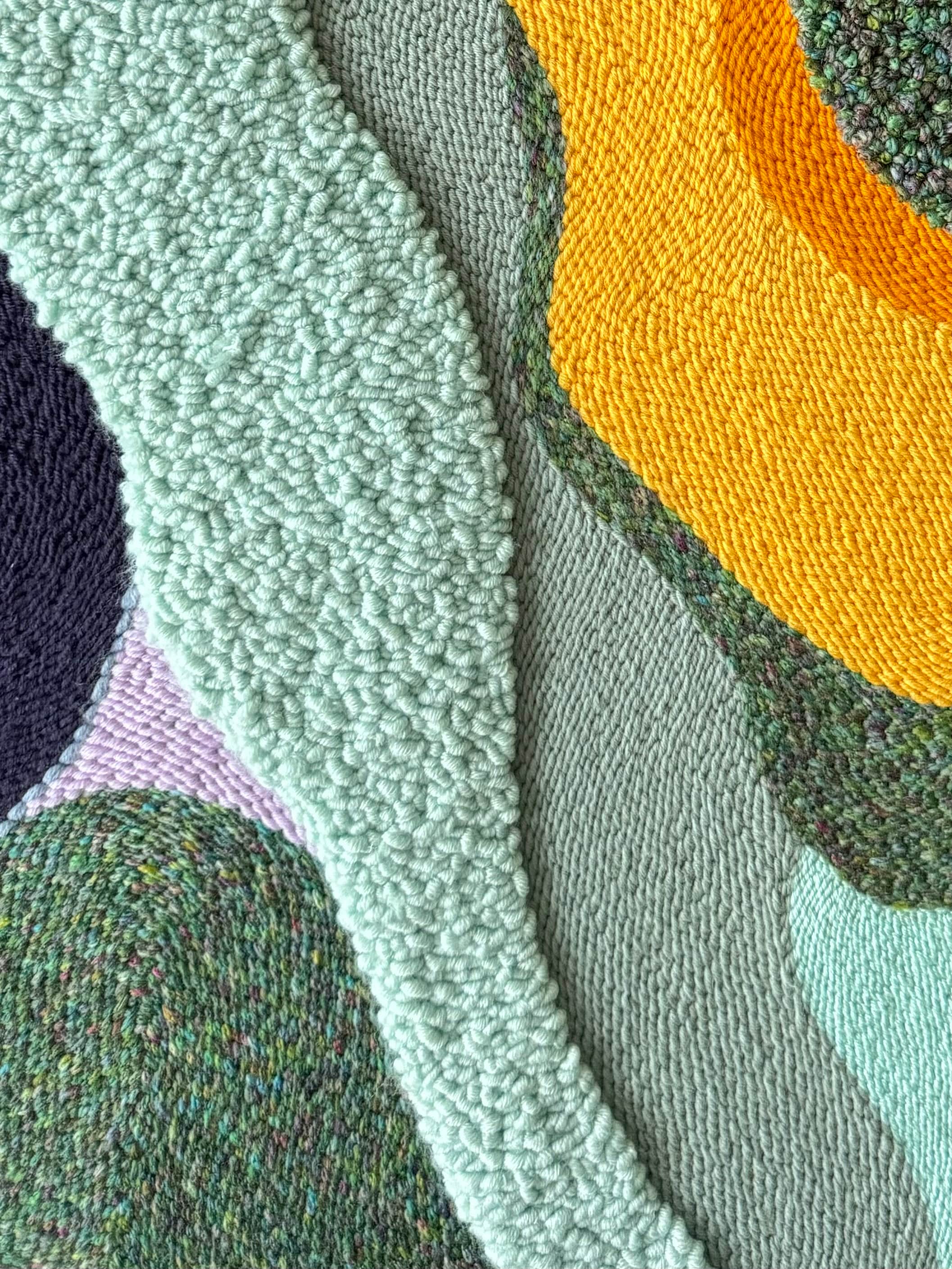 Modern Punch Needle Wall Art, Abstract, Fiber Art - Etsy