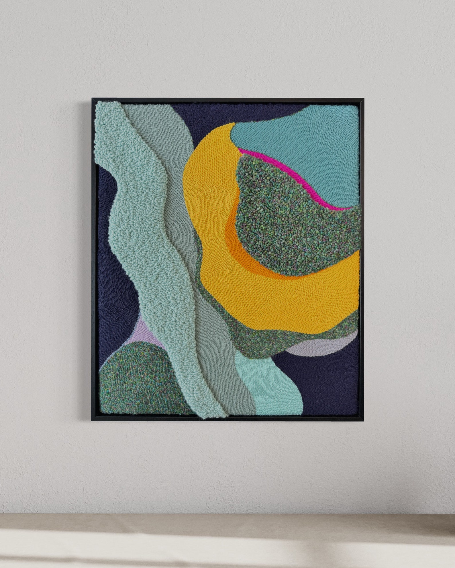 Modern Punch Needle Wall Art, Abstract, Fiber Art - Etsy