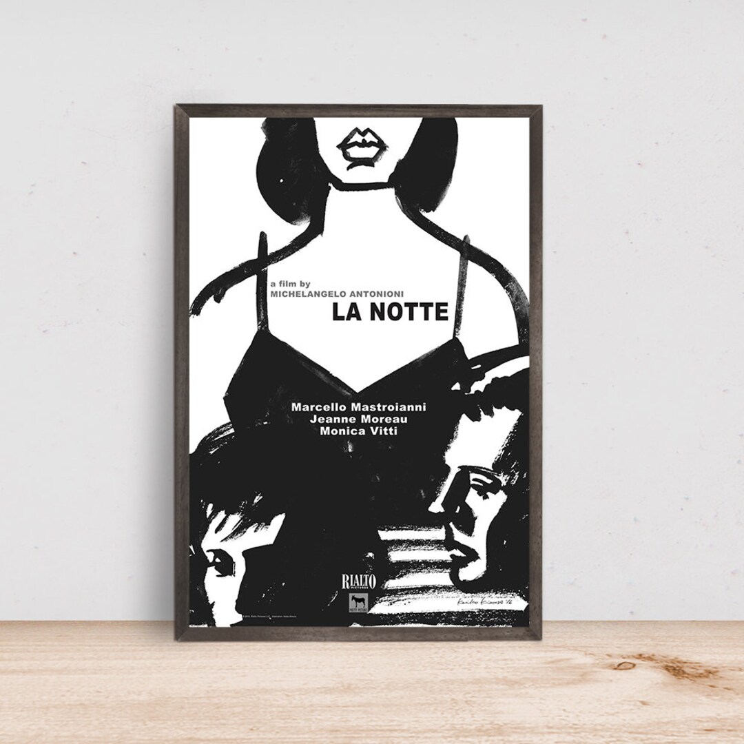 La Notte Movie Poster Room Decor Wall Art Canvas Fabric - Etsy