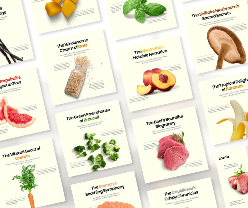 100 Food Ingredient Benefit Templates for Bloggers, Foodies, Fitness ...