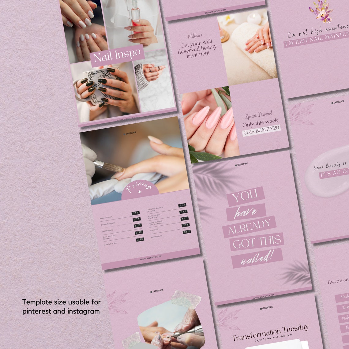Nail Salon Instagram Post Templates | Manicure Pedicure Beauty | Nail ...