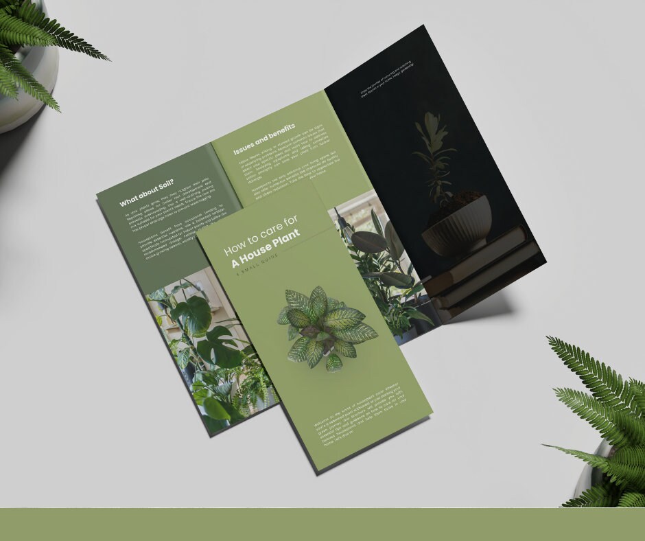 House Plant Care Trifold Brochure, Indoor Gardening Template, Printable ...