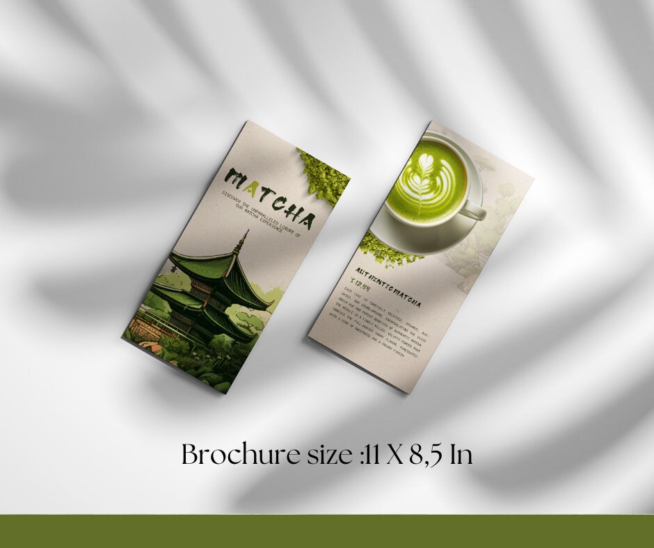 Matcha Tea Benefits Trifold Brochure Template (canva) - Etsy