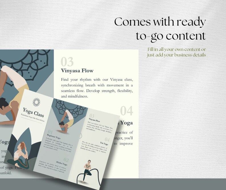 Yoga Studio Brochure Template: Tri-fold Wellness Flyer (canva) - Etsy