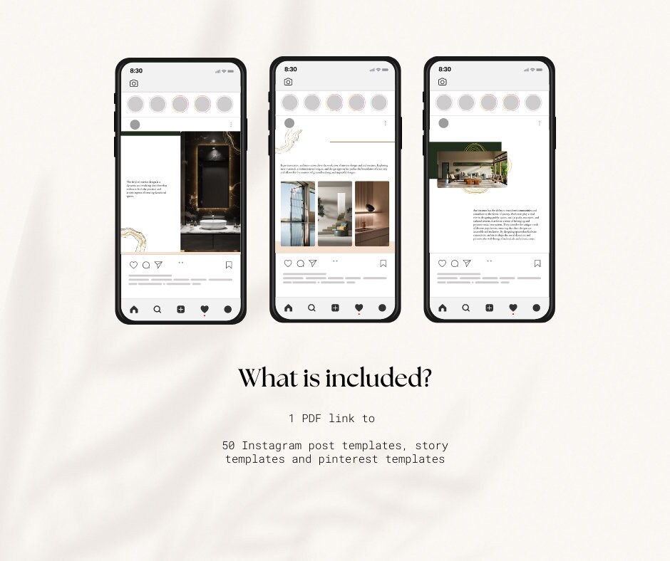 Interior Design Instagram Post Template Editorial Interior IG Post ...