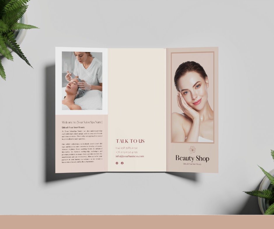 Esthetician Pricing Brochure Template: Elegant Spa Services Flyer ...