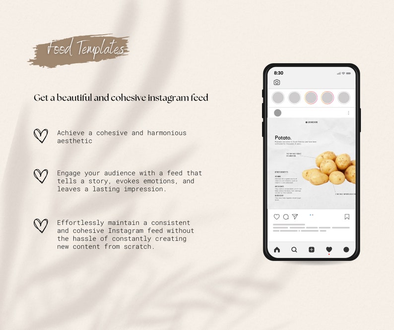 Minimalist Food Nutrition Canva Templates: Instagram, Pinterest ...