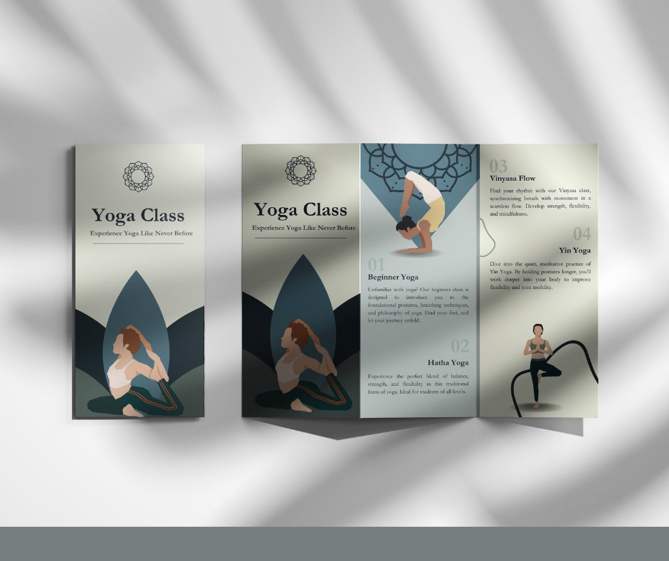 Yoga Studio Brochure Template: Tri-fold Wellness Flyer (canva) - Etsy