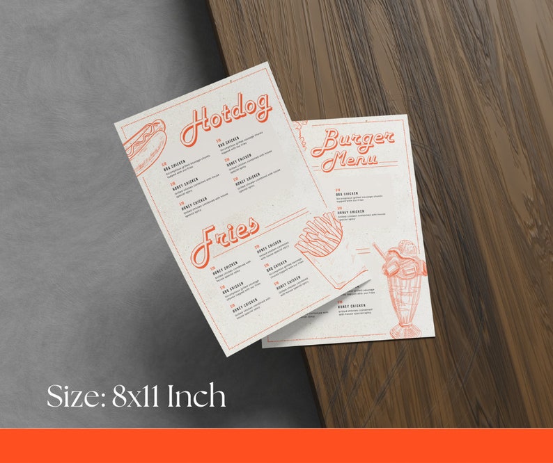 Retro Diner Menu Flyer Template: Vintage Restaurant Promotions (canva ...