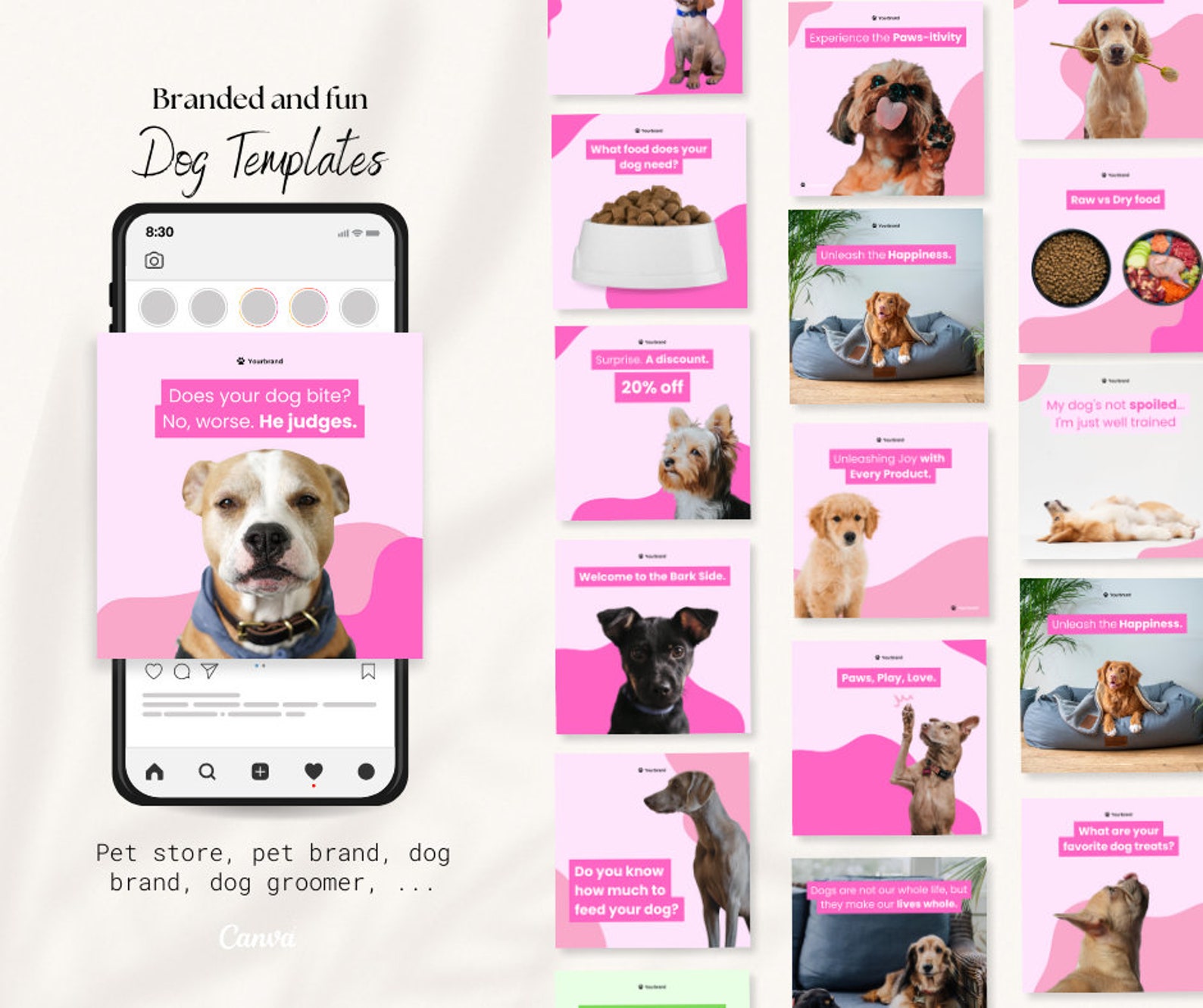 Engaging Dog Instagram Story Template | Dog Grooming Shop Promotion ...