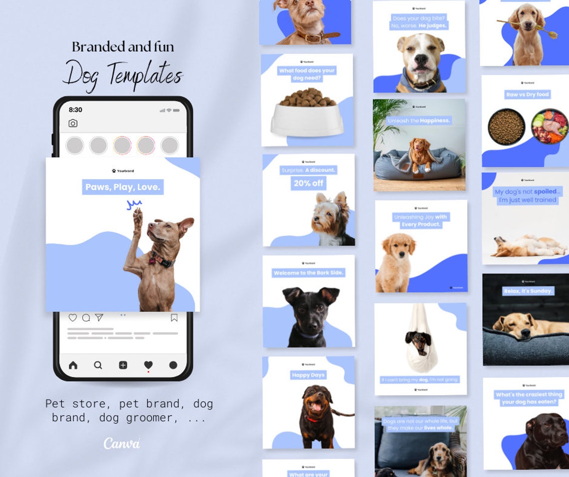 Dog Instagram Story Templates: Pet Business Social Media (canva) - Etsy