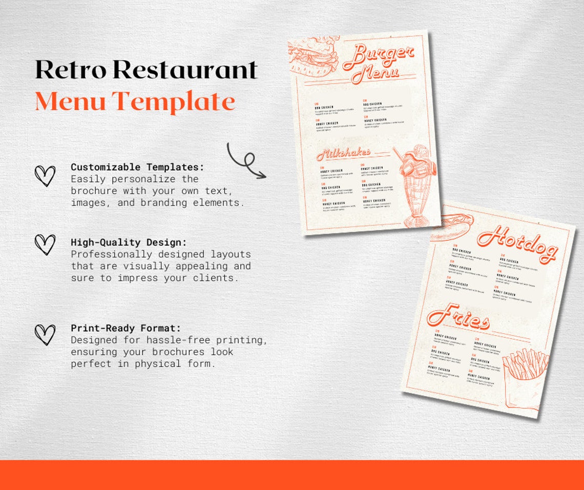 Retro Diner Menu Flyer Template: Vintage Restaurant Promotions (canva ...