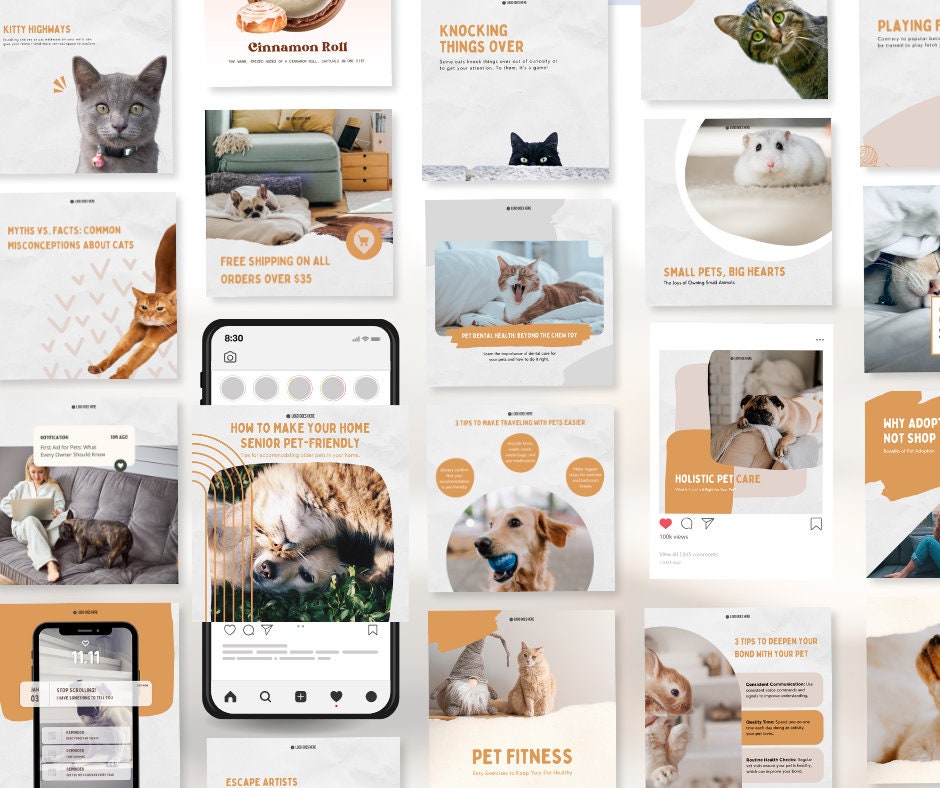 60 Cute & Minimalistic Pet-themed Canva Templates for Pet Services ...