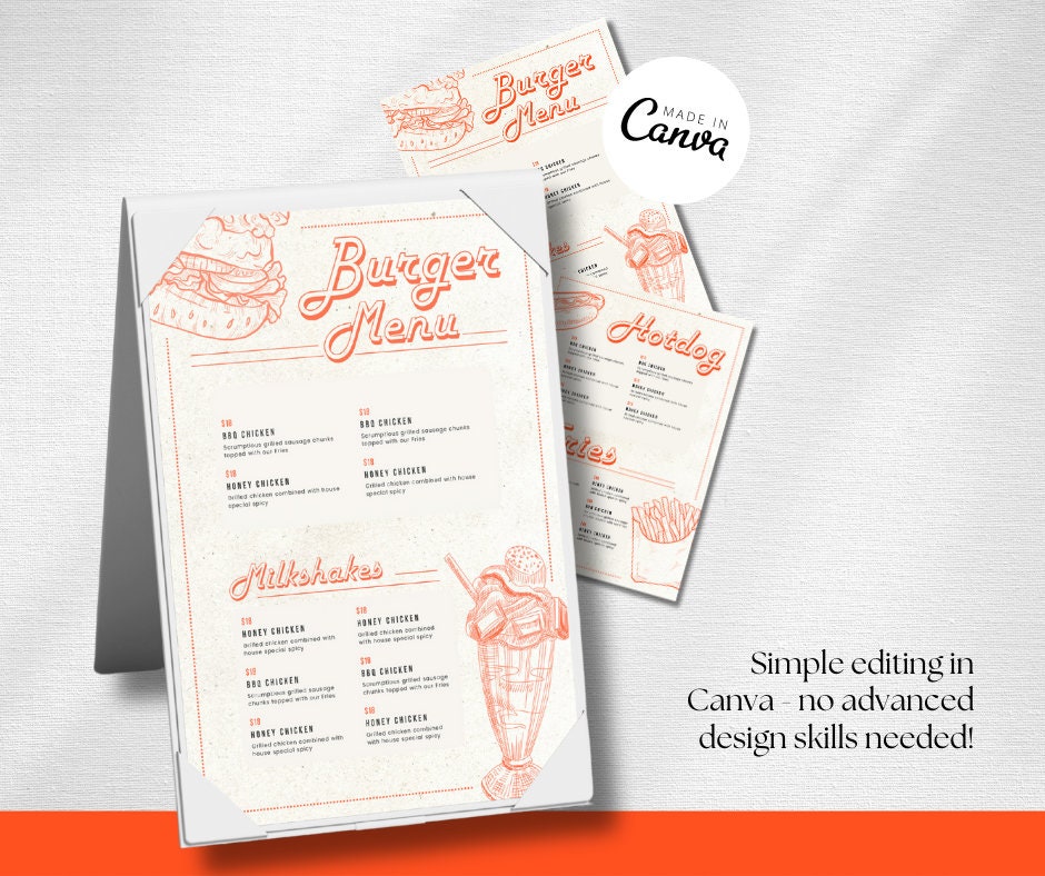 Retro Diner Menu Flyer Template: Vintage Restaurant Promotions (canva ...
