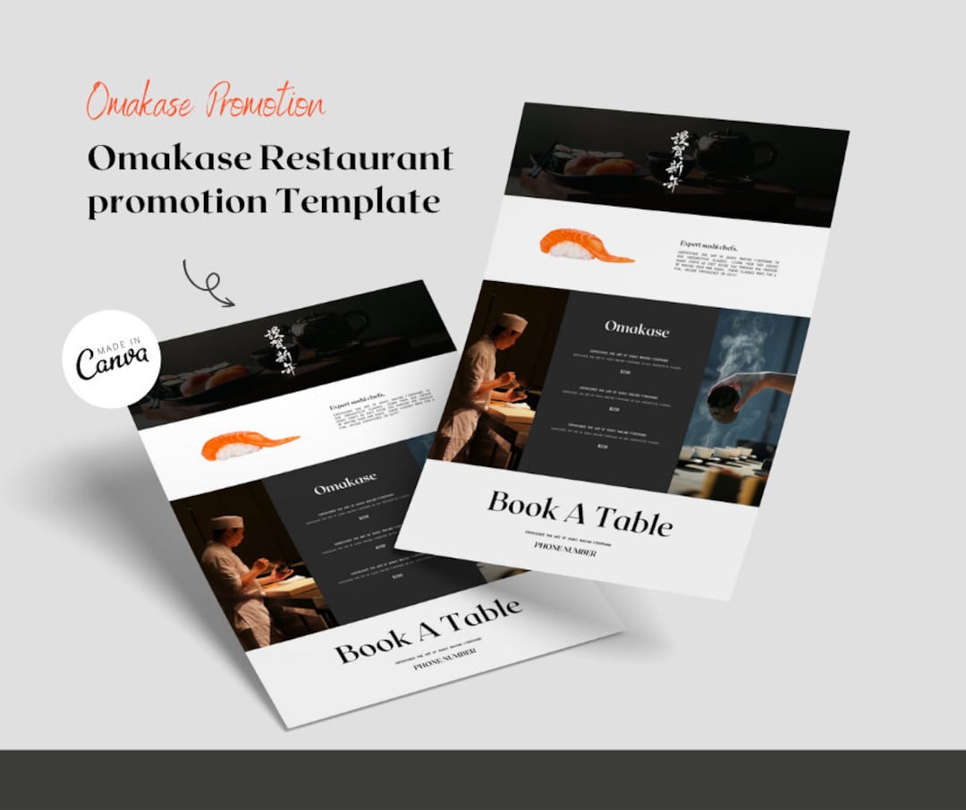 Omakase Restaurant Promotion Poster Template, Customizable Sushi Dining ...