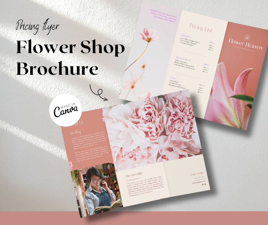 Flower Shop Trifold Brochure | Florist Brochure Template | Printable ...