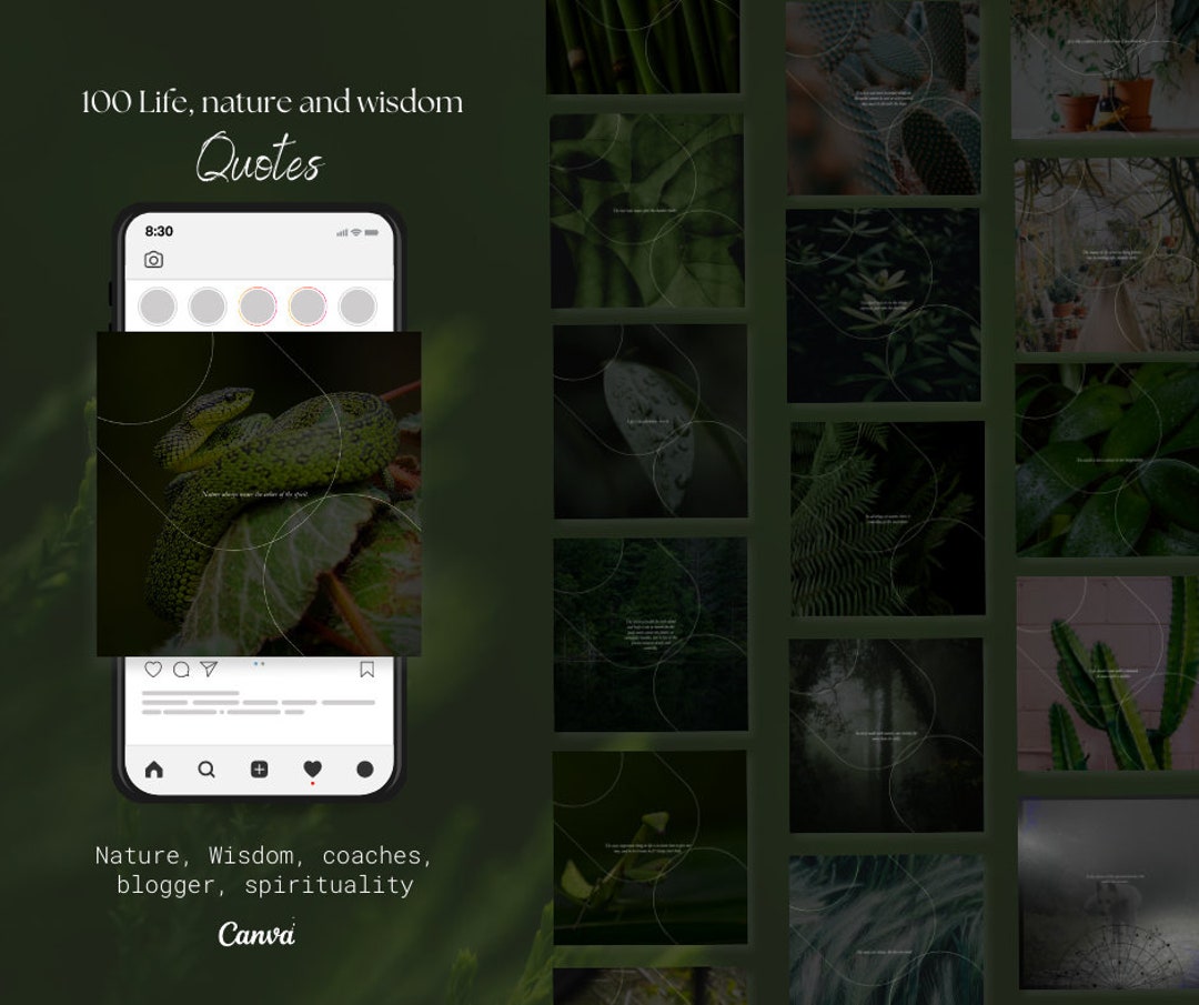 100 Nature & Wisdom Quote Templates: Customizable Canva Designs ...
