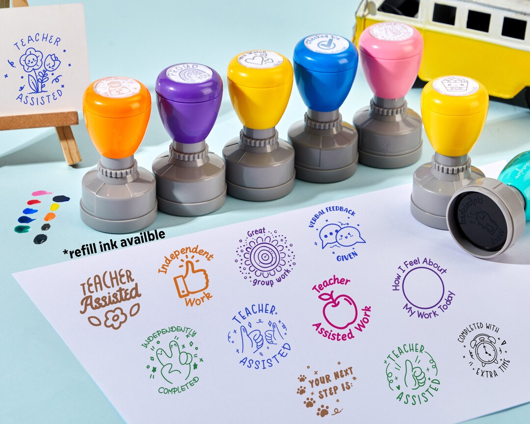 Teacher Stamps Self Inking Teacher Assisted Custom Teacher - Etsy