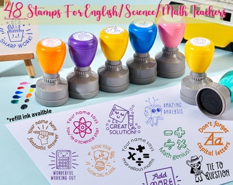 Personalized Teacher Stamp, Custom Teacher Self Inking Stamps, Science Star Stamps, Science ...