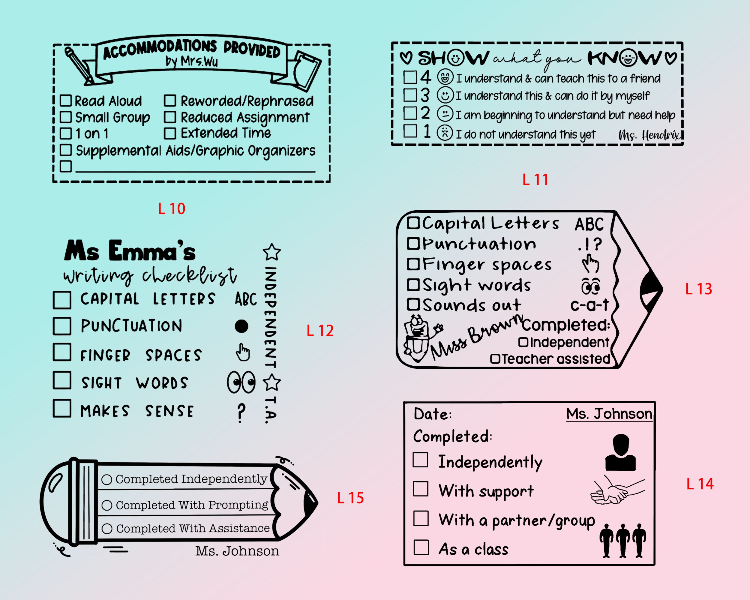 Personalized Stamps Checklist Teacher Stamps Self Inking - Etsy