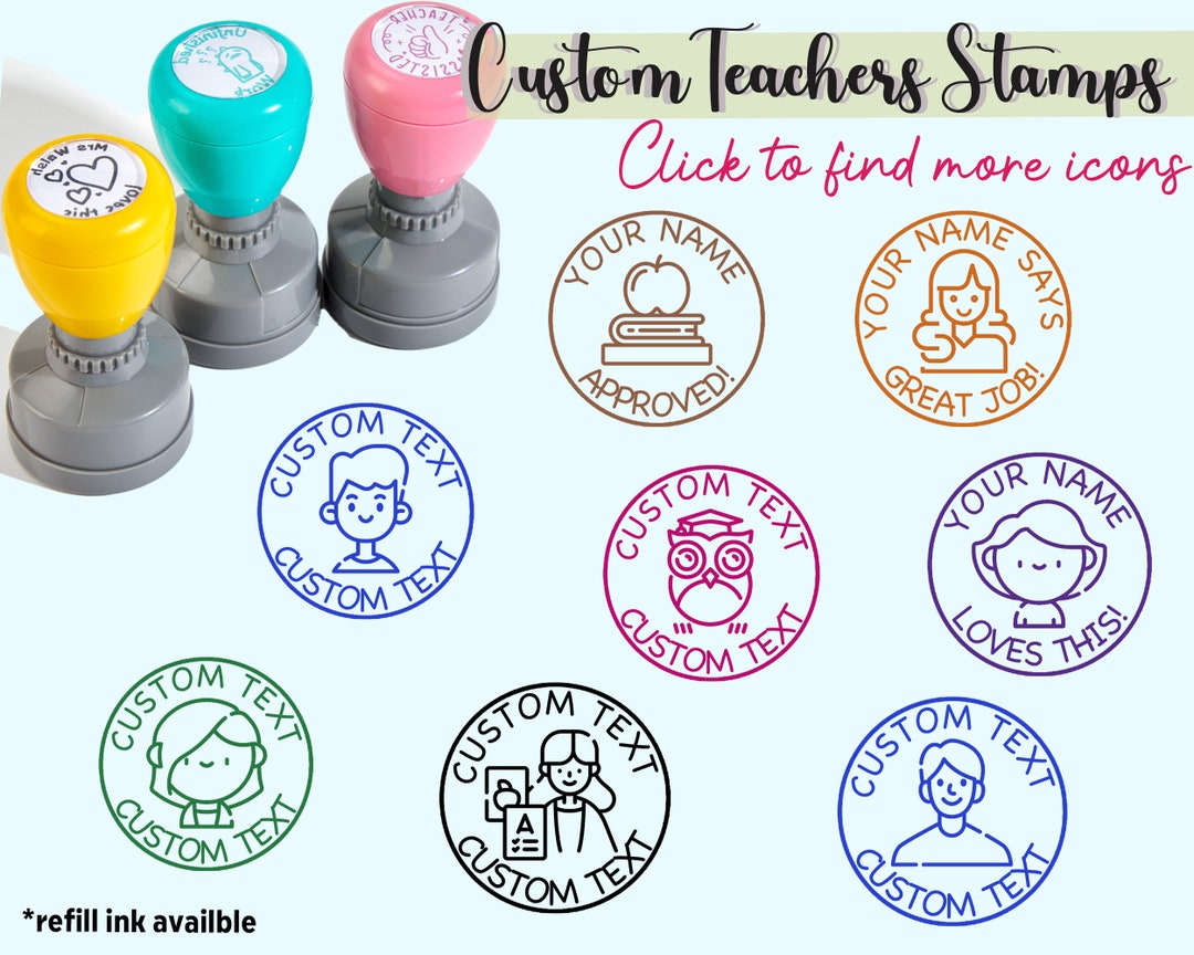 Custom Teacher Stamps Self Inking Stamp School Stamp Personalized ...
