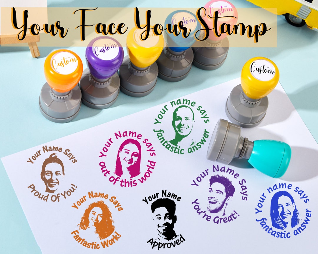 Custom Teacher Stamp, Face Stamp for Teaching Persona, Teacher Stamp ...