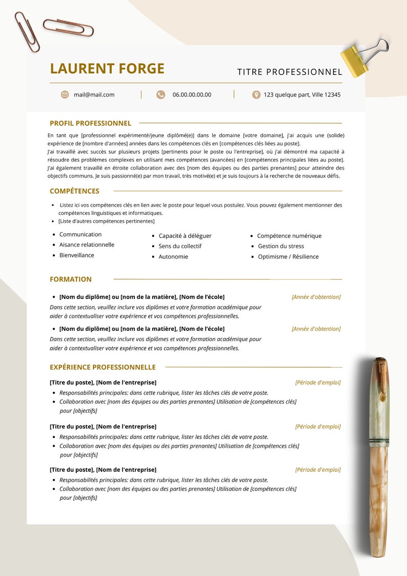 Word Resume Template, Simple Modern Resume Template With and Without ...