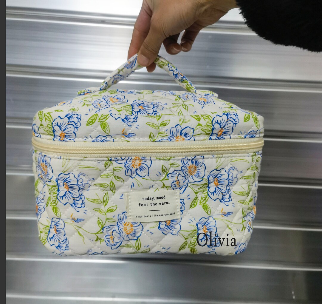 Simple Practical Flower Makeup Bag, Vintage Cosmetic Organizer, Makeup ...