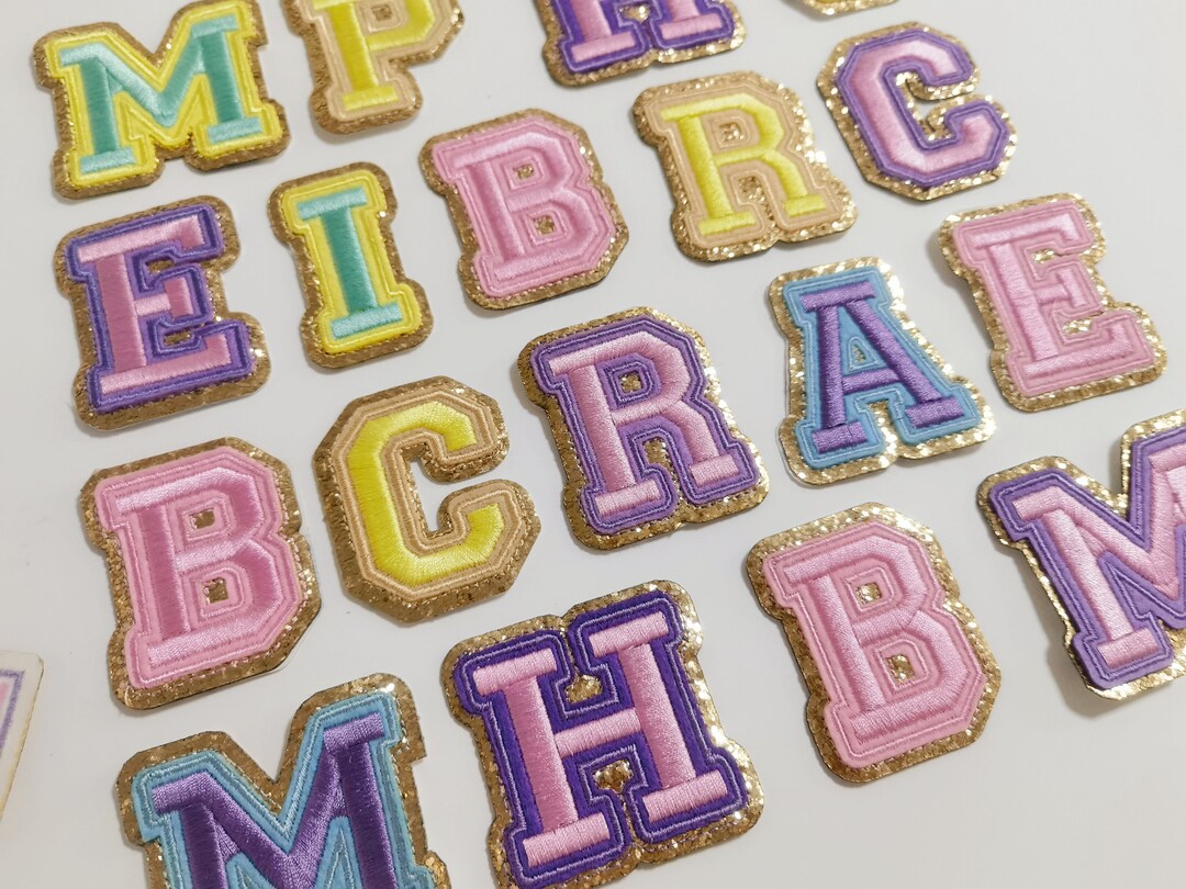 DIY Embroidery Letter Patches Self-adhesive Letter Patch Alphabet DIY ...