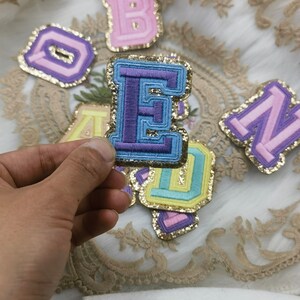 DIY Embroidery Letter Patches Self-adhesive Letter Patch Alphabet DIY ...
