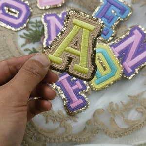 DIY Embroidery Letter Patches Self-adhesive Letter Patch Alphabet DIY ...
