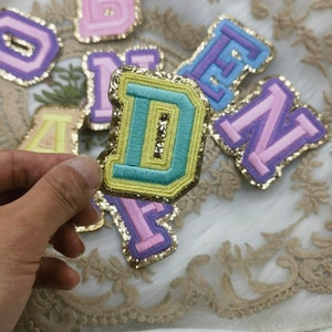 DIY Embroidery Letter Patches Self-adhesive Letter Patch Alphabet DIY ...